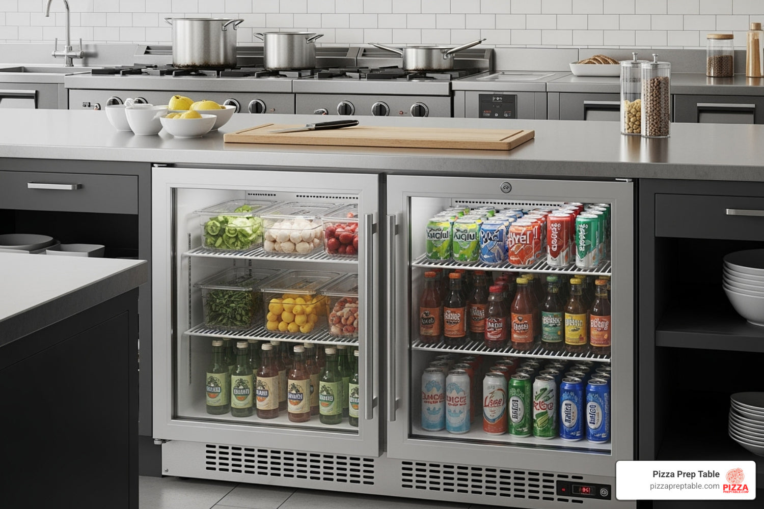 24 Undercounter Refrigerator Glass Door: Top 3 Clear – Pizza Prep Table